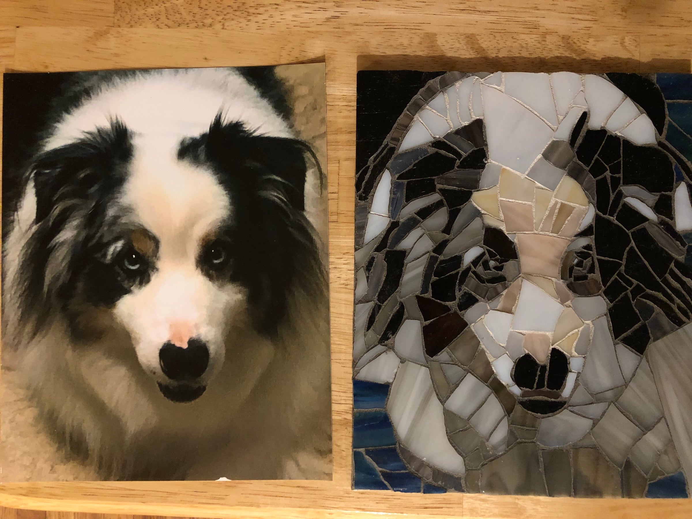 Custom Pet Stained Glass Mosaic 8" x 10" | Pieceful Designs Mosaics